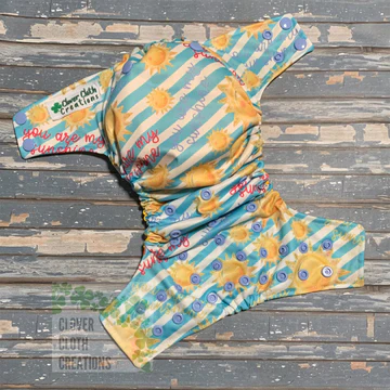 You Are My Sunshine Stripe Cloth Diaper - Made to Order – Clover Cloth ...